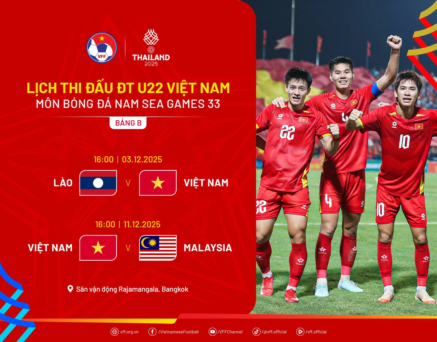 U22 Việt Nam chính thức chốt danh sách 23 cầu thủ dự SEA Games 33 | Vietnam+ (VietnamPlus)