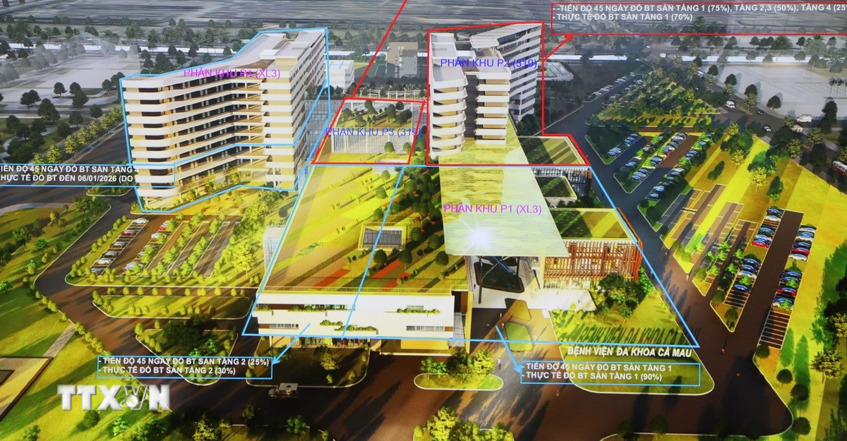 Tăng tốc thi công Dự án Bệnh viện đa khoa Cà Mau