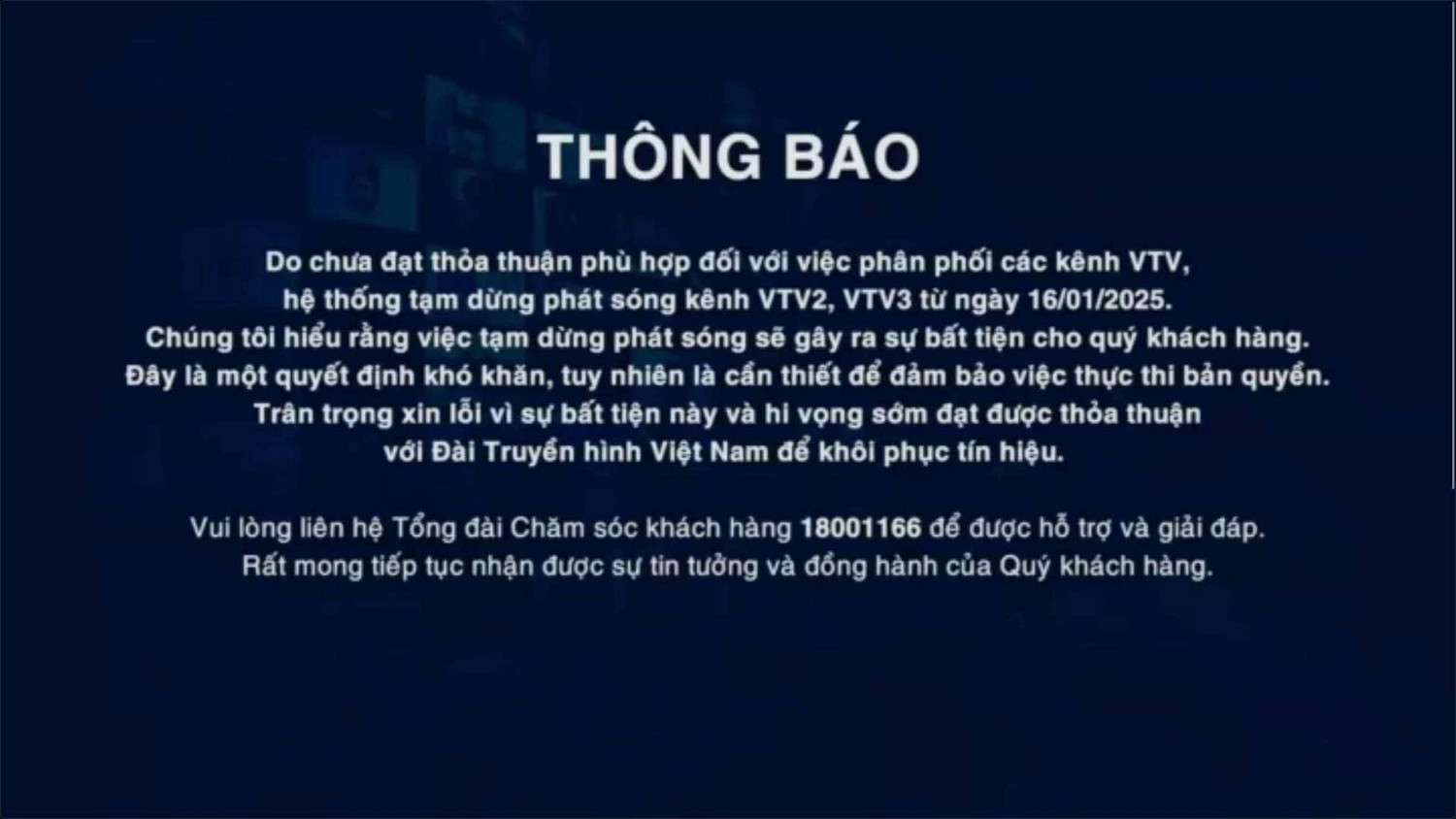Kênh VTV2 và VTV3 bị gián đoạn trên các nền tảng truyền hình internet | Vietnam+ (VietnamPlus)