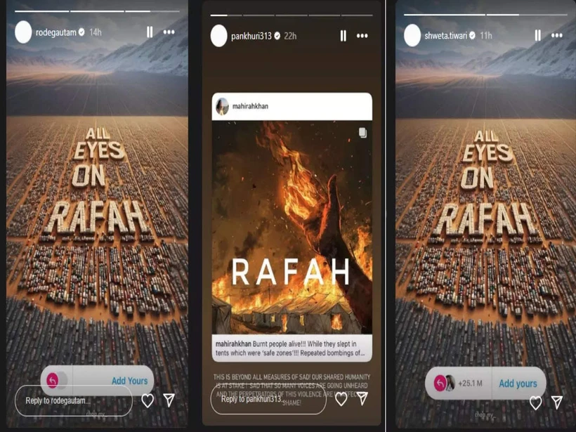 Hình ảnh AI "All eyes on Rafah" nhận được hàng chục triệu lượt chia sẻ ...