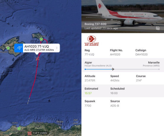 Máy bay của hãng Air Algerie báo nguy rồi biến mất bí ẩn | Vietnam+ (VietnamPlus)