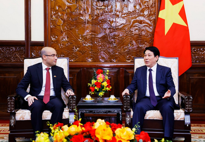 Chủ tịch nước Lương Cường tiếp Đại sứ Algeria Sofiane Chaib đến chào từ ...