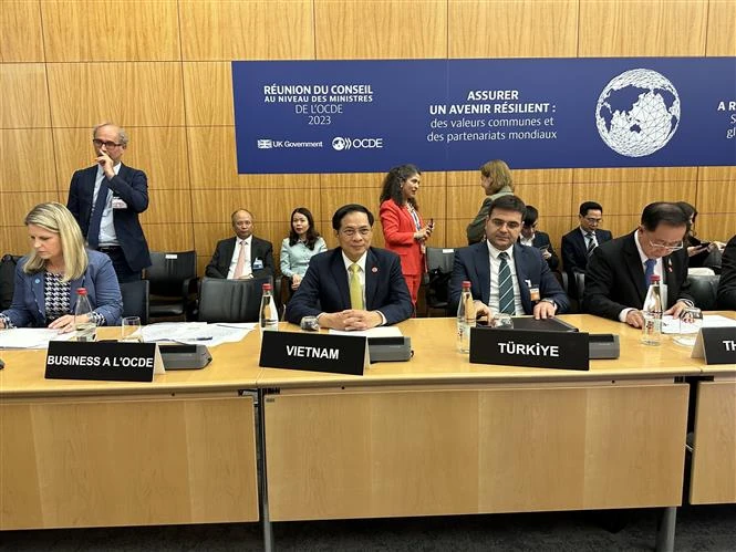 Bộ trưởng Ngoại giao Bùi Thanh Sơn dự hội nghị Hội đồng Bộ trưởng OECD | Vietnam+ (VietnamPlus)