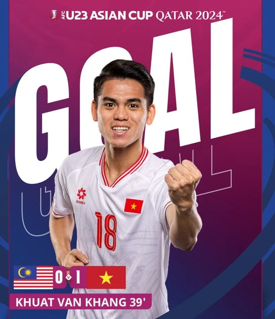 Xem lại "siêu phẩm" của Khuất Văn Khang đưa U23 Việt Nam vào tứ kết U23 châu Á | Vietnam+ ...