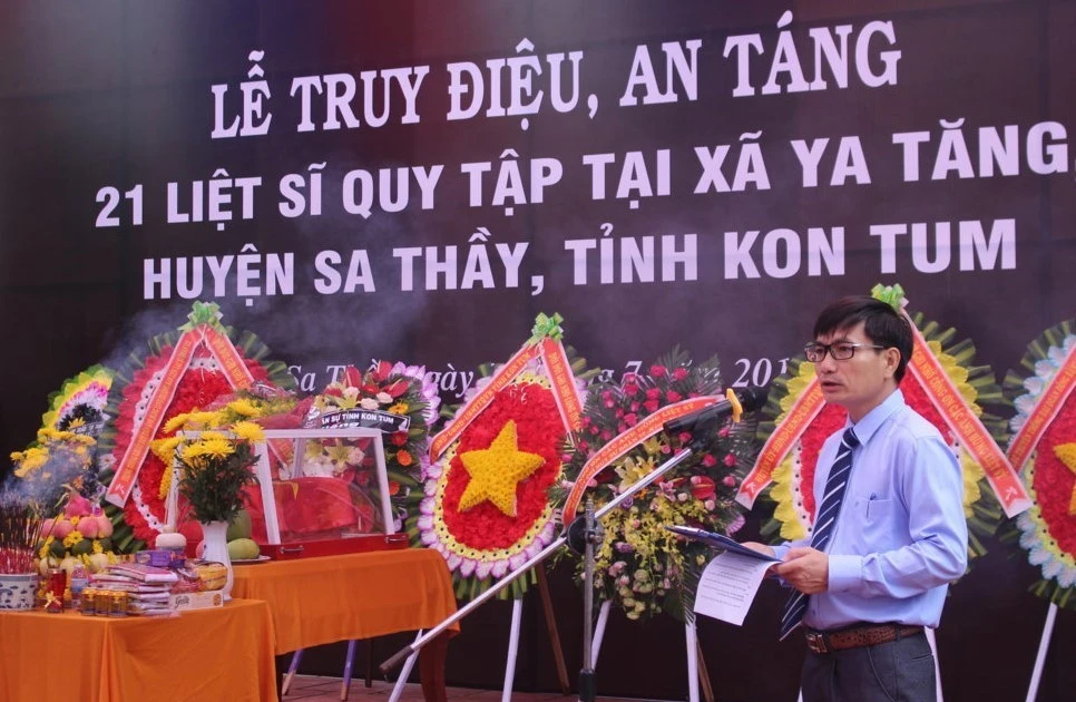Kon Tum: Truy điệu, an táng 21 hài cốt liệt sỹ tại Sa Thầy