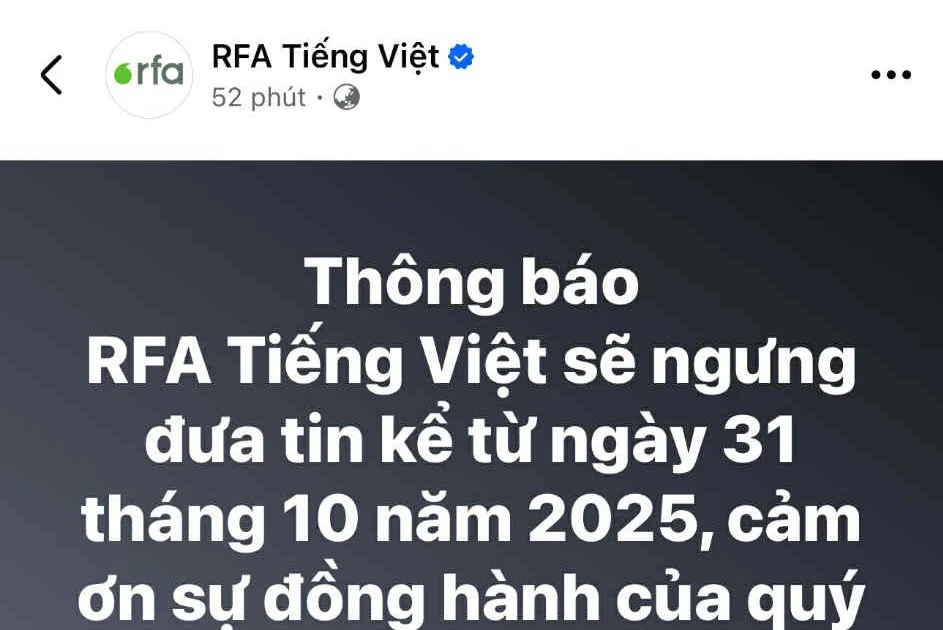 Đài RFA thông báo tạm ngừng hoạt động do Chính phủ Mỹ đóng cửa ...