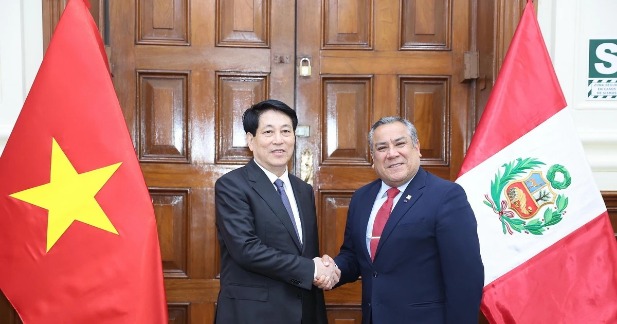 Chủ tịch nước Lương Cường hội kiến Chủ tịch Hội đồng Bộ trưởng Peru ...