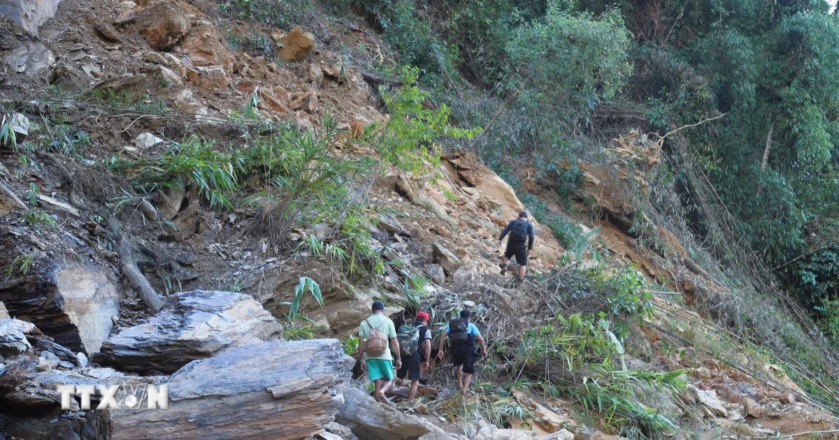 Nghệ An: Sạt lở lớn chia cắt 3 bản vùng cao hơn 1.100 dân | Vietnam+ (VietnamPlus)