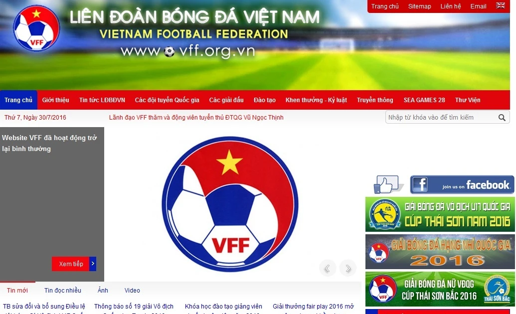 Trang chủ của VFF hoạt động trở lại sau khi bị tin tặc tấn công | Vietnam+ (VietnamPlus)