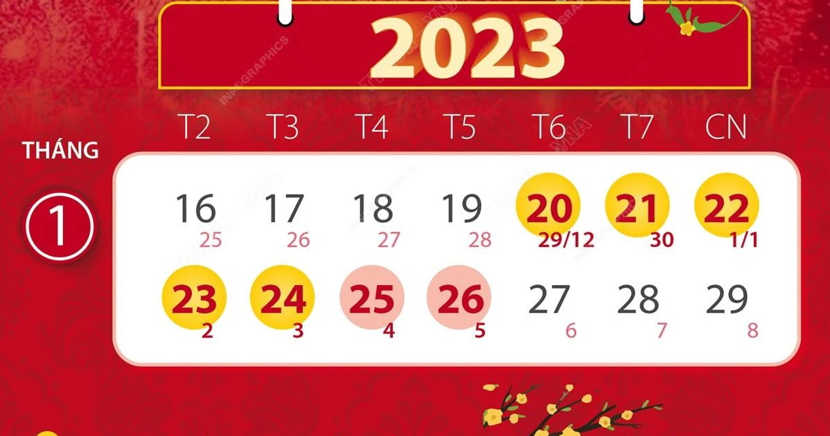 [Infographics] Lịch nghỉ 7 ngày Tết Nguyên đán Quý Mão 2023 | Vietnam+ ...