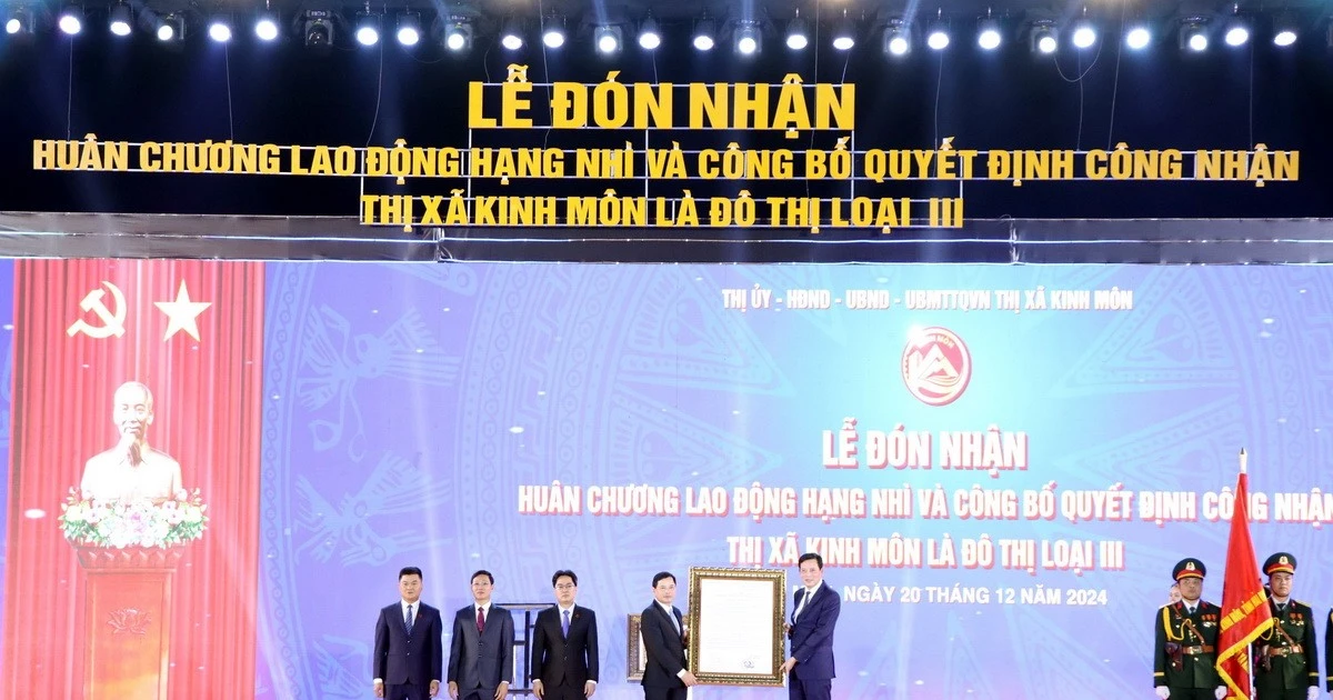 Hải Dương công bố quyết định công nhận thị xã Kinh Môn là đô thị loại 3 ...