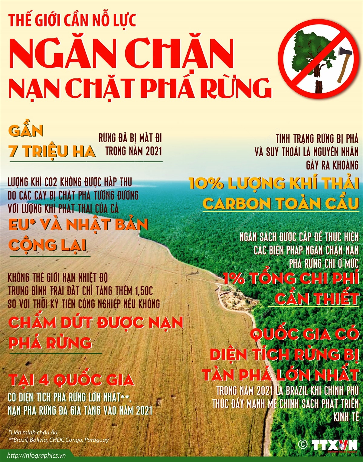 [Infographics] Thế giới cần nỗ lực ngăn chặn nạn chặt phá rừng ...